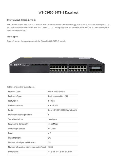 Ppt Cisco Catalyst 3650 24ts S Datasheet Powerpoint Presentation Free Download Id 7676009