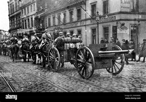 The Poincare Policy Puts In Force French Troops In Essen Typical Of The Artillery That