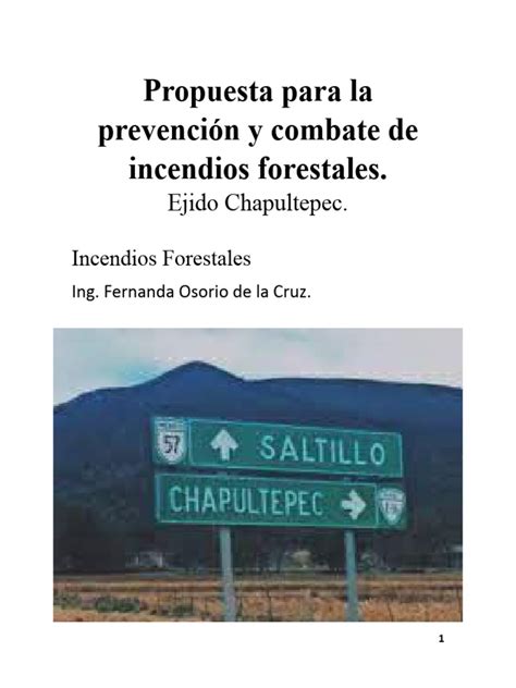 Propuesta De Prevencion Y Combate De Incendios Forestales Pdf Fuego