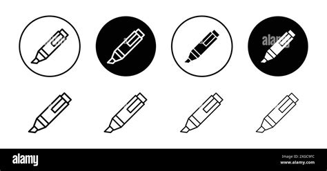 highlighter icon vector logo set collection for web app ui stock vector