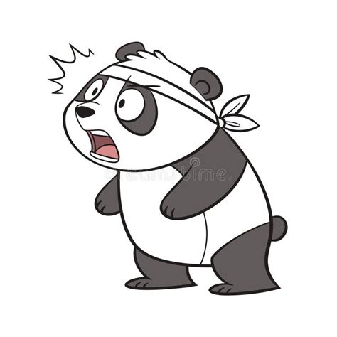 Anxious Panda In Cosplay Costume Stock Illustration Illustration Of