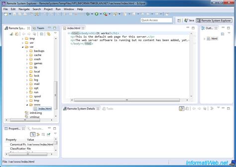 connect to a remote file system with eclipse web tutorials