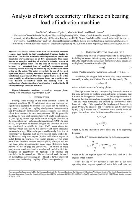 Pdf Analysis Of Rotors Eccentricity Influence On Bearing Load Of Induction Machine