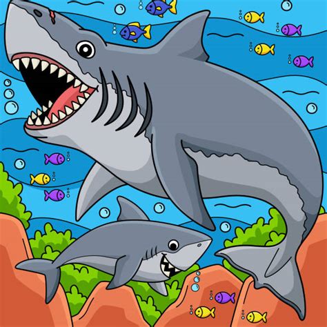 60 Megalodon Drawing Ilustrasi Grafik Vektor And Clip Art Bebas