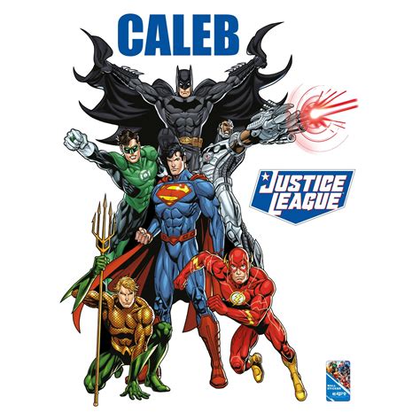 Justice League Wall Sticker Group Action Pose Personalised Wall Deca