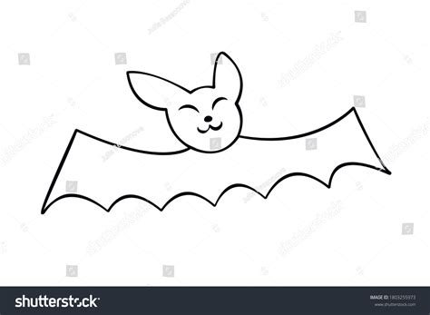 Cute Bat Drawn Cartoon Doodle Style Stock Vector Royalty Free