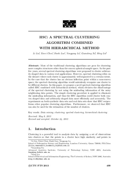 Pdf Hsc A Spectral Clustering Algorithm Combined With Hierarchical