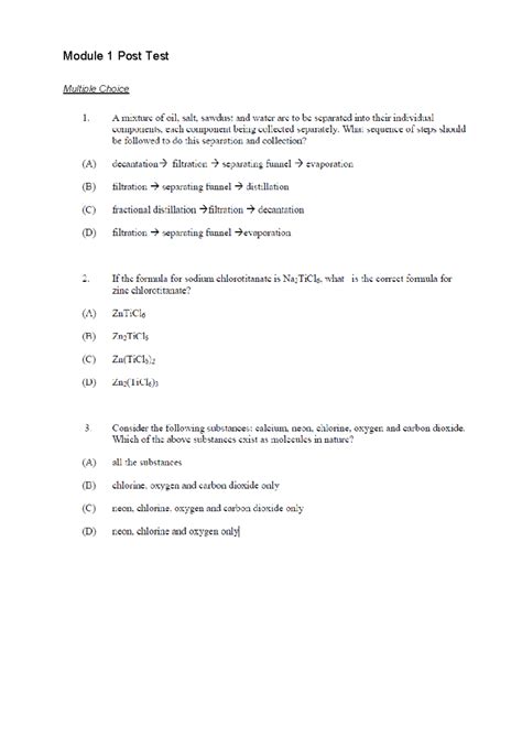 Module 1 Quiz Module 1 Post Test Multiple Choice 4 5 9 10 11 12 13 14 18 19 20 Draw