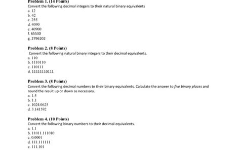 Solved Convert The Following Decimal Integers To Their Chegg