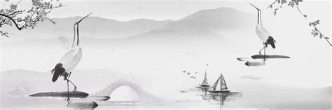 简约中国风水墨二十四节气白露背景素材图片下载 万素网
