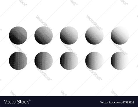 circles with various density of bitmap dither vector image