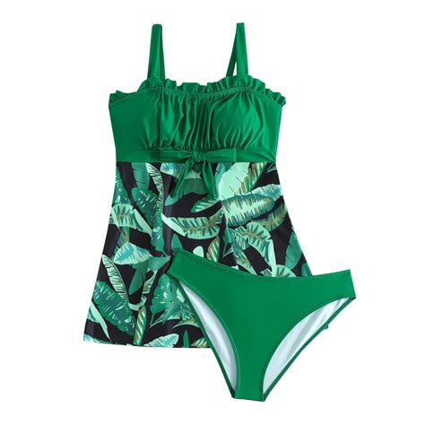 SEAOPEN 2 Piece Tankini With Skirt Swimsuits For Plus Size Women Women