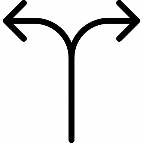 Arrow Diagram Fork Split Vertical Icon Download On Iconfinder