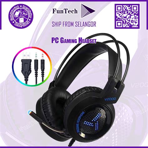 Colorful Led Game Headset Progame V2000 Pc Gaming Headphone Usb35mm