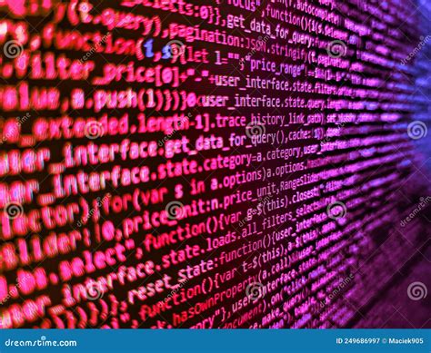 Programming Code Abstract Screen Of Software Developer Programming Source Code Abstract Screen
