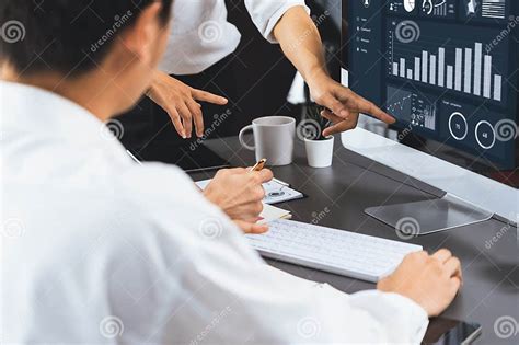 Data Analysts Team Of Office Worker Collaborate On Bi Dashboard