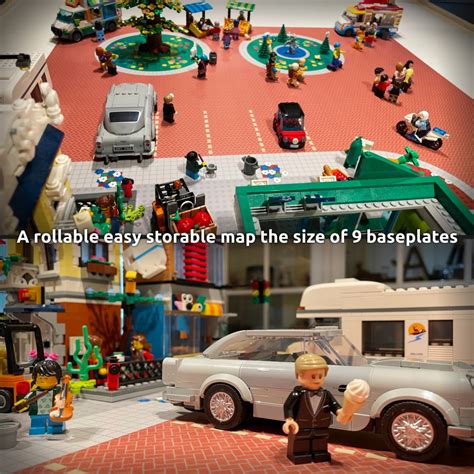 Brickdoos Brickmaps 32333001 Town Square Road Plate Playmat For Lego