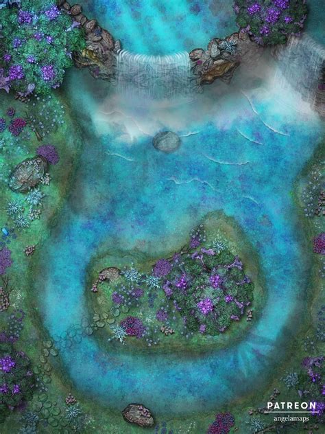 Elven Lake Battlemap From Angela Maps 3 Versions Animated Art Rdndmaps