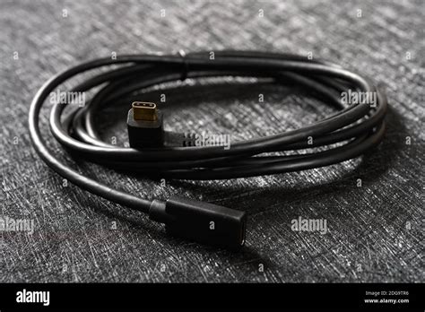 Type C Cable With Male Plug And Female Socket On A Dark Background Stock Photo Alamy