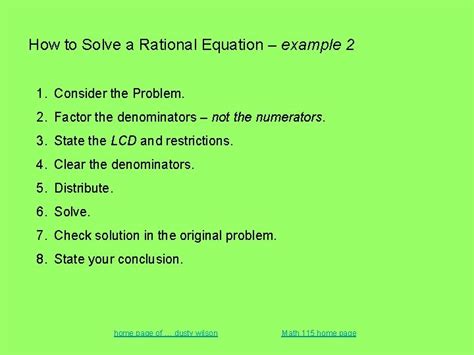 How To Solve A Rational Equation Example 2
