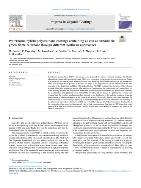 Pdf Waterborne Hybrid Polyurethane Coatings Containing Casein As