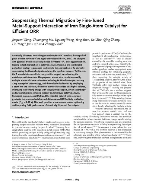 Suppressing Thermal Migration By Fine‐tuned Metal‐support Interaction
