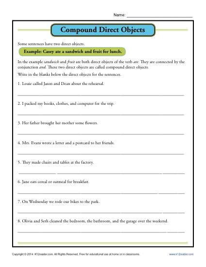 Enhance Learning With Direct Object Worksheets Engaging Exercises