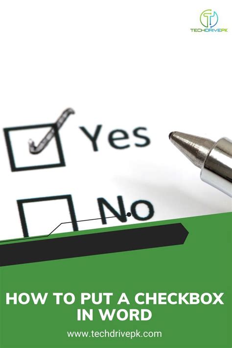 Yes Or No Checkbox In Word