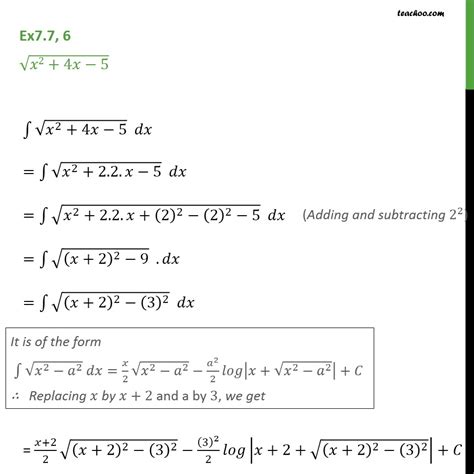 Ex 7 7 6 Chapter 7 Class 12 Integrals Integrate X 2 4x 5