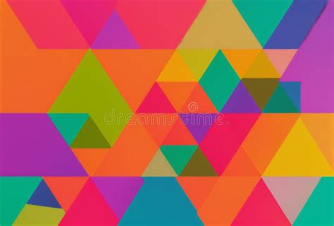 colorful arrangement of overlapping geometric shapes triangles and