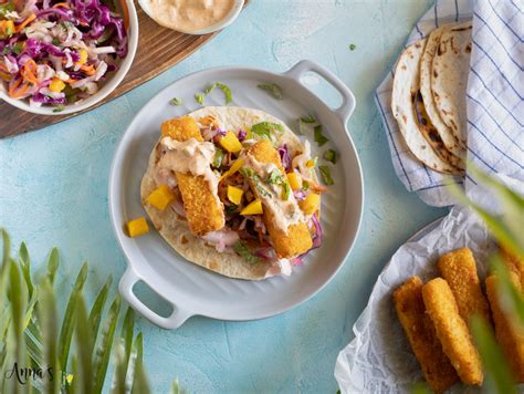 Breaded Fish Fingers Tacos Anna Cooking Concept