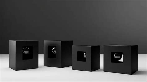 3d Render Of Hanging Black Paper Box Group Packaging Container With