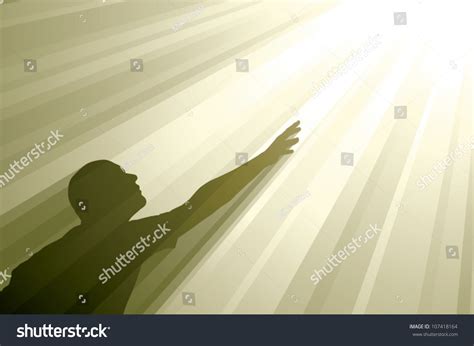 Realistic Vector Silhouette Man Reaching Toward เวกเตอร์สต็อก ปลอดค่า