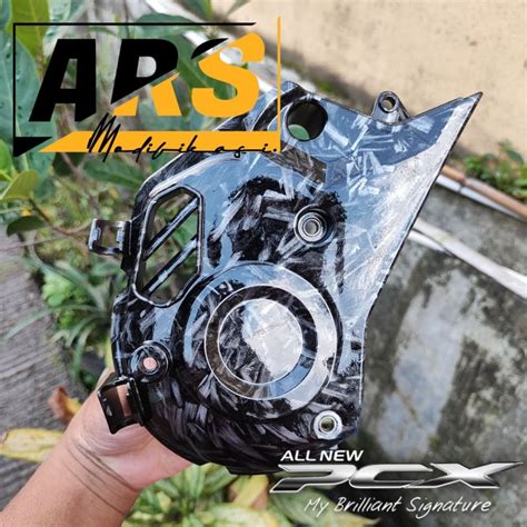 Carbon Wtp Motif Forged Tutup CVT Keongan CVT HONDA PCX 150 Lazada