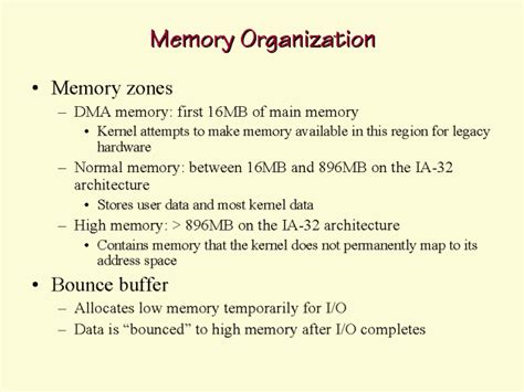 memory organization
