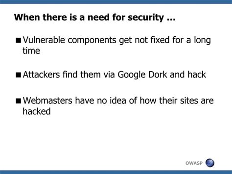 Ppt Owasp Joomla Cms Vulnerability Scanner Project Flyer