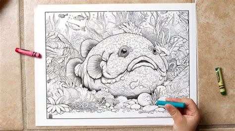 Blob Fish Free Printable Coloring Page