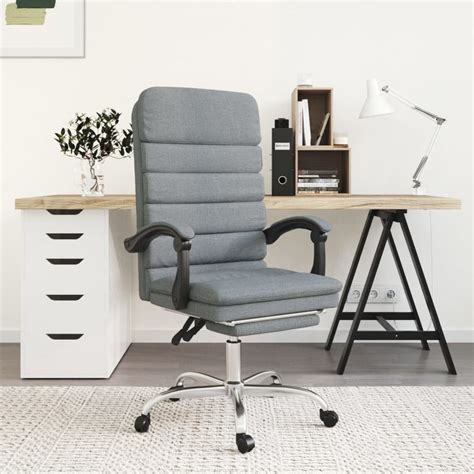 Furnicato Bürostuhl Mit Massagefunktion Hellgrau Stoff 1 St
