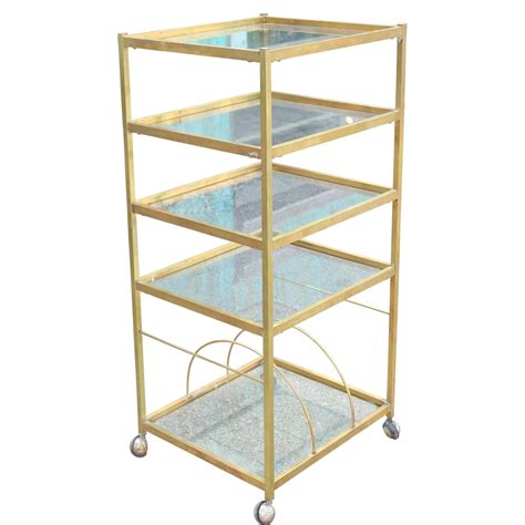 Milo Baughman Brass Bar Cart At 1stdibs