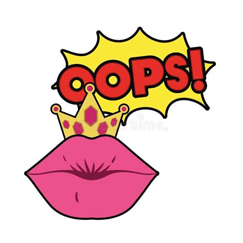 Female Lips With Speech Bubble Isolated Icon Stock Vector Illustration Of Lips Expression