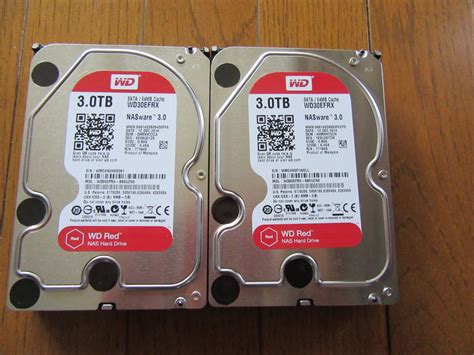 2台セット Western Digital WD30EFRX 3.0TB SATA 3.5インチ WD Red 内蔵ハードディスク 正常 ...