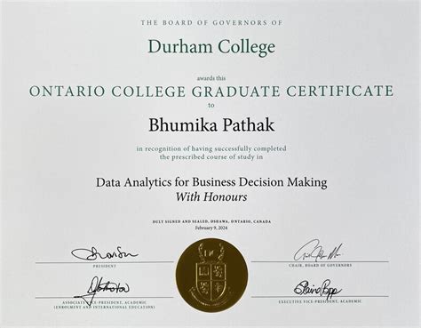 Bhumika Pathak On Linkedin Graduation Dataanalytics Durhamcollege