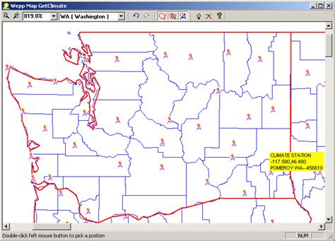 Map Feature Of Wepp Windows Interface With The Nearest Climate Station