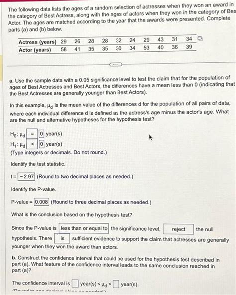 solved the following data lists the ages of a random