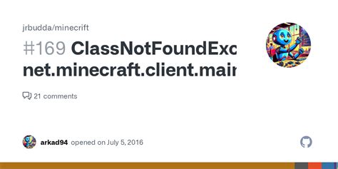 ClassNotFoundException Net Minecraft Client Main Main Issue 169