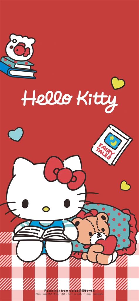 Wallpaper Hello Kitty Red