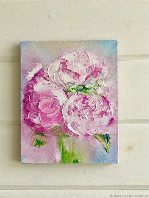 Картины Пионы в интернет магазине на Ярмарке Мастеров Картины Новороссийск доставка по