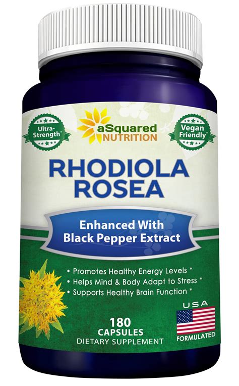 Asquared Nutrition Rhodiola Rosea Max Strength With Black