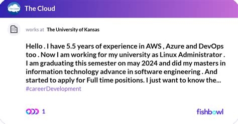 Hello I Have Years Of Experience In Aws Az Fishbowl