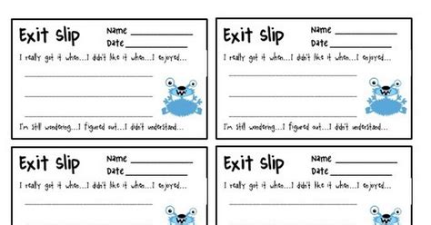 Exit Slip Template